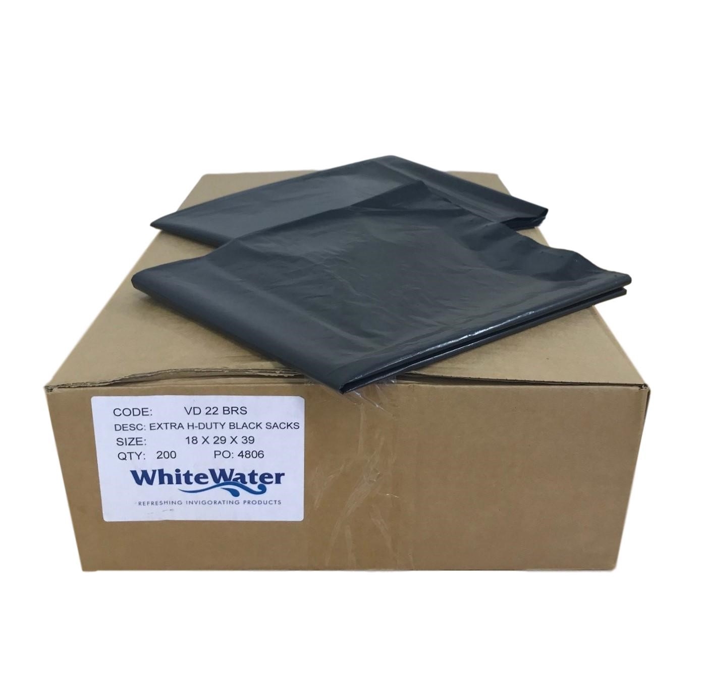 Black Refuse Sack Extra Heavy Duty 18x29x39 200 Sacks | Vita Direct
