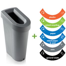 RECYCLING UBIN BASE & LID - GREY C/W STICKER SET